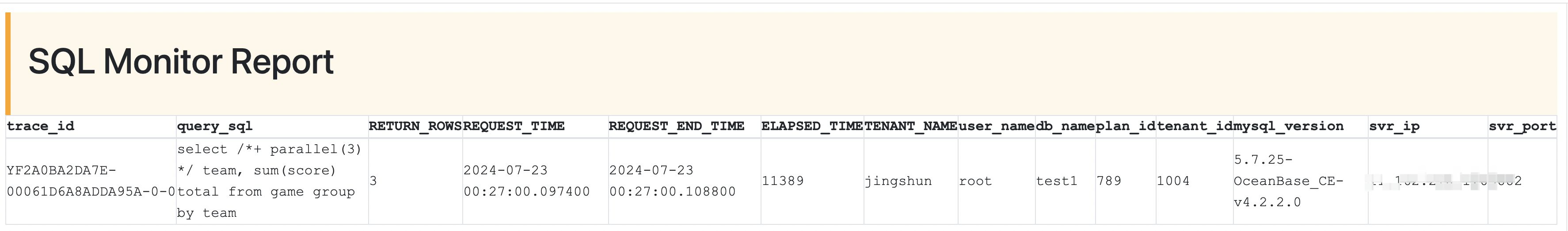 OceanBase诊断调优 (二十三) —— obdiag 收集的 SQL Monitor Report 如何解读-数据库技术博客-OceanBase分布式数据库