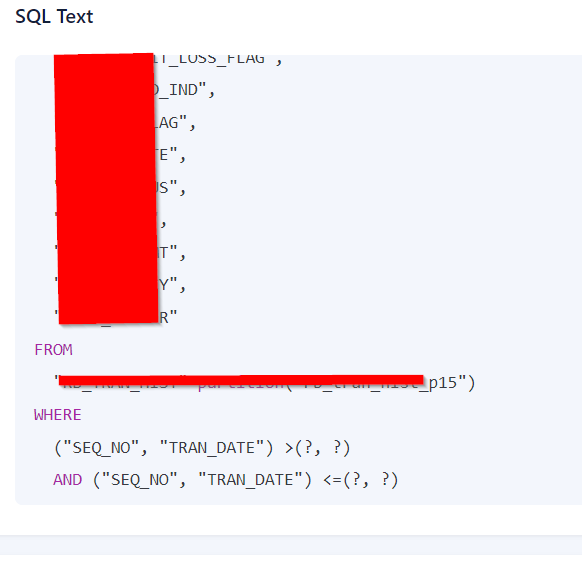 WHERE ("SEQ_NO", "TRAN_DATE") >(?, ?) AND ("SEQ_NO", "TRAN_DATE")