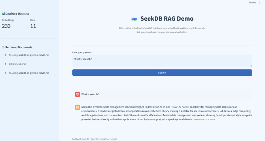 开发者教程：使用 OceanBase seekdb 构建 RAG-数据库技术博客-OceanBase分布式数据库